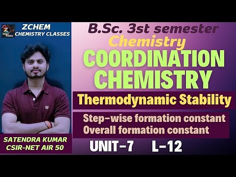 (L12) Thermodynamic stability of metal complexes | Step-wise & Overall formation constant #chemistry