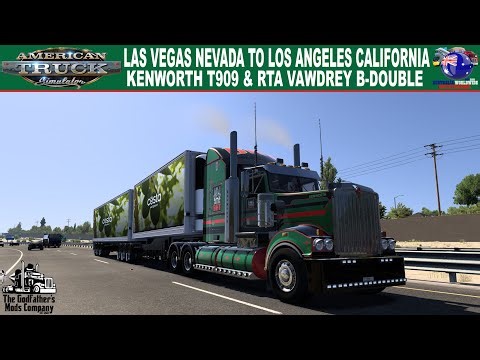 American Truck Simulator - Las Vegas NV To Los Angeles CA - Kenworth T909 & RTA Vawdrey B-Double
