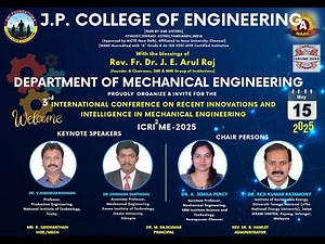 International Conference on Recent Innovations and Intelligence in Mechanical Engineering 2025