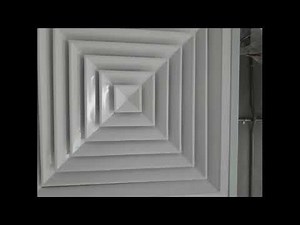 Installing duct connector, square air diffuser, plenum box, flexible air duct & supporting