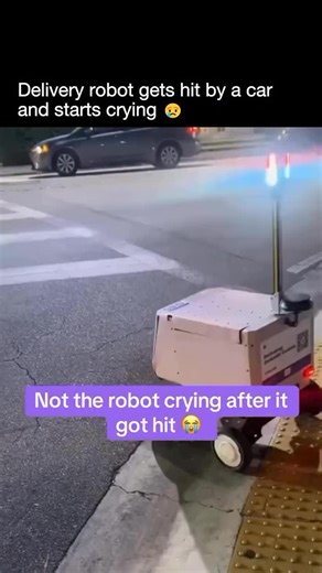 Deepnewsai on Instagram: "A delivery robot gets hit by a car while on duty and begins “crying,” highlighting the real-world vulnerabilities of autonomous systems. As AI-driven robots become more common, safety and ethical considerations are increasingly urgent. #RoboticsSafety #AIinAction #FutureTechEthics #deepnewsai Follow @deepnewsai to stay ahead in AI and technology."