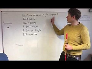 How to draw a net for a square based pyramid.