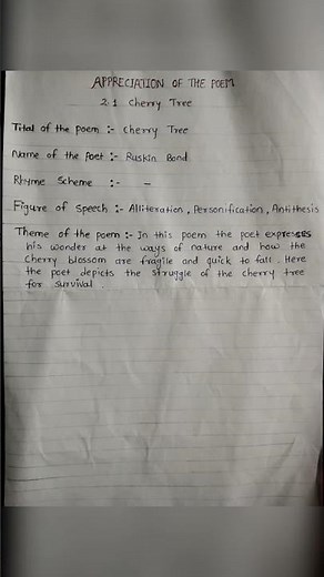 Class 11th English Cherry Tree😱 | Appreciation of the poem 🔥 | mhboard | #english #class11 |