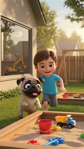 Pug Puppy Runs a Sandbox Construction Site 🚧🐾 #doganimation #shorts