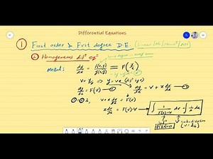 5) Differential Equations - Solving first order, first degree equations(Homogeneous Equations)
