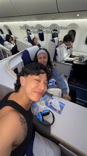 Tom on Instagram: "Snoh’s first plane ride."