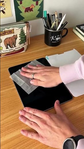 Putting on a fresh Paperlike’s Screen Protector with @konistudio ✨