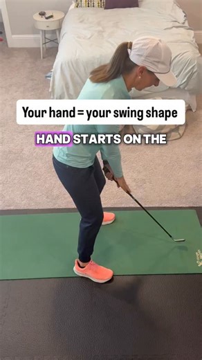 Comment TEST for free grip test Your hand position controls everything — face, path, and swing shape. Hand on top = flatter backswing Hand on side = neutral Hand under = more vertical Most golfers never match their grip to their swing… now you can. | Ashley Knoll Golf Academy