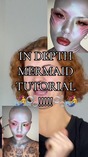 In depth tutorial of the iconic @Mei Pang Mermaid skin a bit of my own twist🫧🧜‍♀️ #makeup #grwm #mermaid #mermaidhair