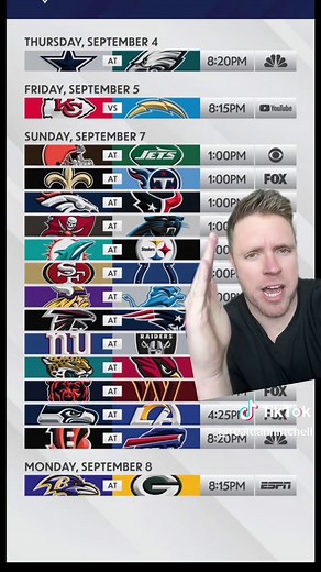 Full NFL Week 1 Schedule Leak Insights