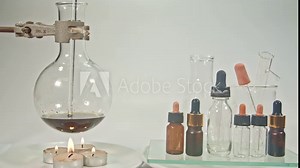 .How to extract hemp oil. Extraction of useful substances from cannabis flowers using heat in a science lab..high quality video shot with video with BMPCC 6K in studio.