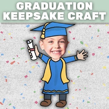 Graduation Photo Keepsake Craft | Cap & Gown End of Year Printable Activity Blue
