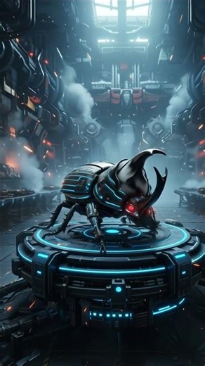 Western Hercules Beetle (Dynastes grantii) with bio-mechanical enhancements. #aidesign #emachines