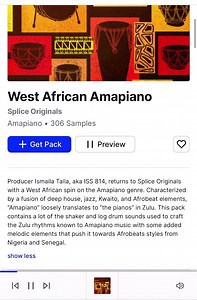 26 reactions | My new Splice pack WEST AFRICAN AMAPIANO is now available   https://splice.com/sounds/packs/splice-originals/so_west_african_amapiano/samples?tags=amapiano | Iss 814 | Facebook