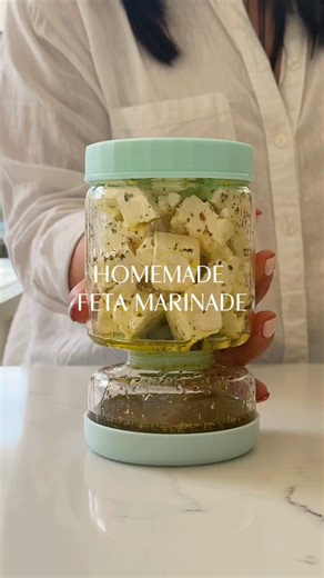 DIY marinated feta never looked so good ✨ This clever Little Label Co Glass Pickle Jar and strainer makes it easy to drain and serve without the mess, while the wide glass opening is perfect for layering in your own custom marinades. Think feta, olives, jalapeños… the options are endless! Shop online or in-store today. | Howards Storage World Australia