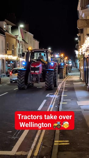 🚜 TRACTORS TAKE OVER WELLINGTON 🚜 A procession of tractors takes over Wellington town centre. Dozens of colourful and noisy tractors took part in the Countdown to Christmas Vehicle Run yesterday. I posted a video last night of tractors passing the traffic lights between High Street and Fore Street. This video shows many of them passing the lights between South Street and North Street around half an hour later. Once again, one of the vehicles is playing Sandstorm by Darude. Other hits included 