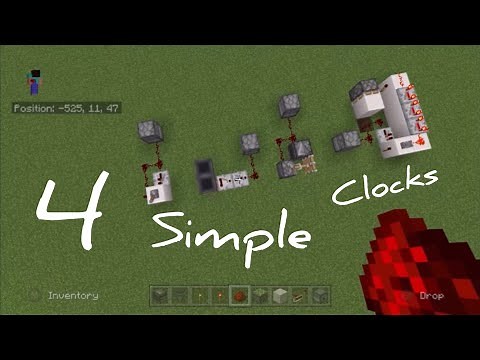 4 Toggle-able Redstone Clocks | Minecraft Bedrock