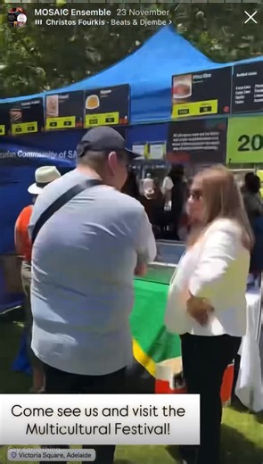 The MOSAIC Team had a great time at the 2025 MULTICULTURAL FESTIVAL held on the 23rd of November in Victoria Square. For the very first time the MOSAIC Ensemble performed live as a full quartet, we ran our paper mosaic-making activity in the indoor activity area, participated in the Listen & Learn Space to share cultural traditions, stories, and reflect on multiculturalism in modern Australia 💜🧡❤️ Thank you to all of our amazing volunteers who helped out on the day! Congratulations to the Mult