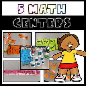 Five Math Centers with numbers 1 - 20 Bundle