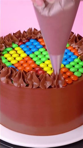 Most Colorful M&M Candy Chocolate Cake Decor 🌈🍬 #shorts #diy #chocolate #recipes