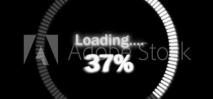 Loading screen animation with bar filling gradually to 100 percent. Smooth animated loading bar showing full progress from 0 to 100 percent.