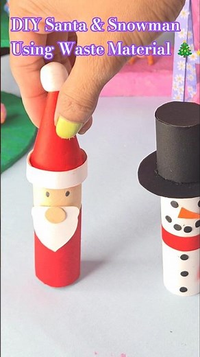 DIY Santa & Snowman Using Waste Material 🎄✨ (Super Easy & Aesthetic)