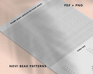 Beading Graph Paper Loom Stitch Pattern Template for Seed Bead Weaving - Etsy