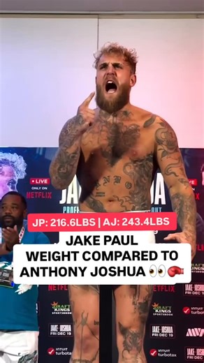 House of Highlights on Instagram: "Weight comparison between Jake Paul and Anthony Joshua. 👀🥊 (via @mostvaluablepromotions)"