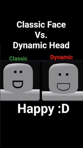 Roblox classic face vs dynamic head comparison | New and updated heads