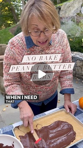 BABS on Instagram: "A special recipe from my cookbook, Celebrate with Babs, which shares my favorite recipes from all of the holidays I celebrate throughout the year! (Link in profile) these bars are from the Halloween Chapter (Recipe below) 🎃 Other Halloween favorites from my book include, New Pond Farm Chili accompanied by Corn Pudding, Baked Caramel Corn, Taffy Apple Salad, Ellen’s Pumpkin Loaf, and Mulled Apple Cider. 🍫Mrs. Williams’s Peanut Butter Bars🍫 Two of my fav