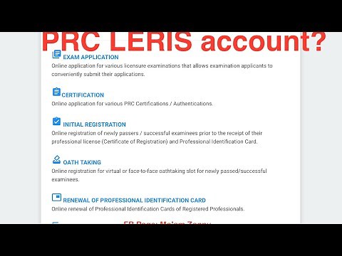 2025 How to create PRC LERIS ACCOUNT? PRC ONLINE REGISTRATION 2025