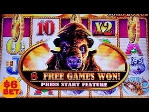 Buffalo Gold Slot Machine - Max Bet Bonuses Won | GREAT SESSION | Live Slo Play