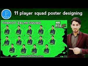 Cricket team squad poster designing in mobile .Cricket 11 player squad banner editing