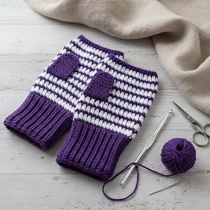 Cozy Crochet Striped Fingerless Gloves – Easy Beginner Pattern - Etsy Canada
