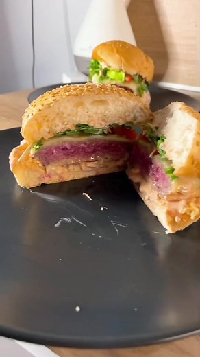 Homemade Cheeseburger Cooking in the Kitchen