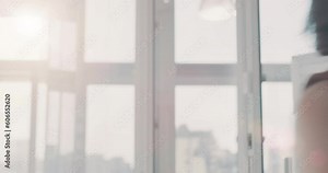 Walking, business woman and digital tablet in office building for schedule, planning and management. Walk, productivity and busy corporate female worker checking online task, calendar or schedule