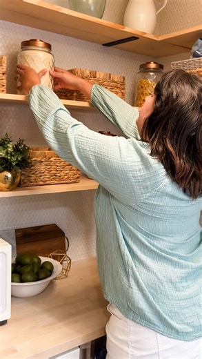 The easiest floating shelves: brackets and a 1x12. Brackets I used are “Evald Minimalist Brackets”. #diyprojects #budgetdiy #floatingshelves | DeLancey DIY