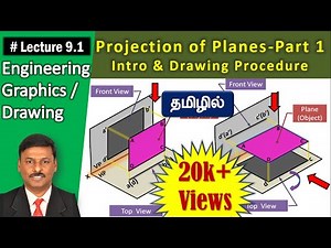Projection of Planes (Tamil) | Part 1-Intro & Drawing procedure | Lecture 9.1 | Engineering Graphics