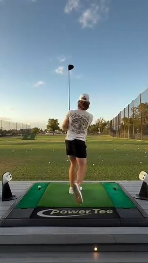 You swing. Power Tee does the rest. 💥 #powertee #golf #golfswing #golfer | Power Tee