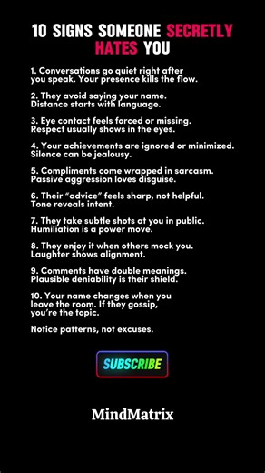 10 Signs Someone Secretly Hates You (Psychology)