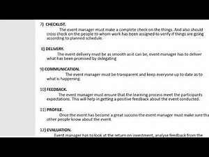 Principles of event management