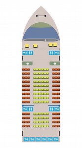 Ferry ship seat map vector and illustration