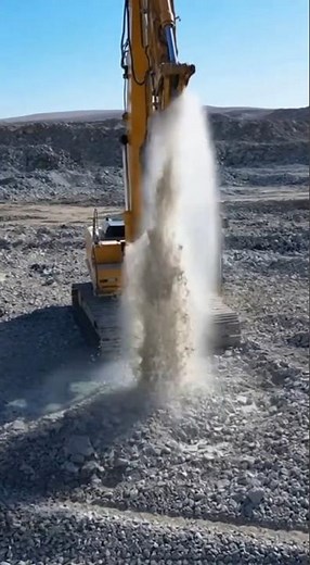 Unexpected Water Explosion While Excavator Digs