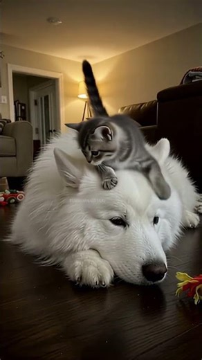 Dog Chills on Table with Its Favorite Toy – Too Cute to Miss!
