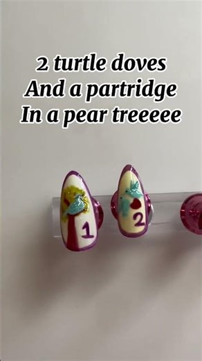 Two turtle doves#nailart #christmas #shorts