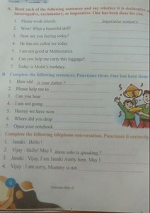 A. Read each of the following sentences and say whether it is d... | Filo