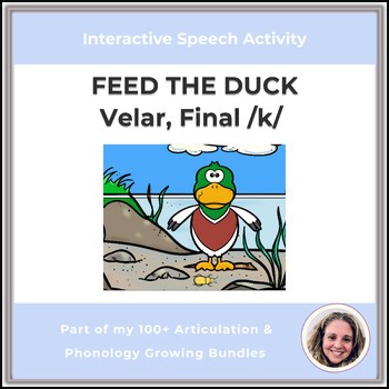 Feed the Duck! Final /k/ Articulation | Velar Fronting | Boom Learning Activity