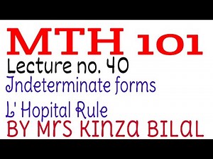 MTH101 LECTURE 40 | Kinza Bilal | Education World