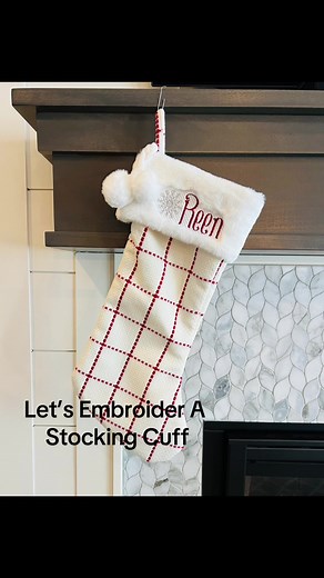 It’s time to get your stockings ready! Watch how I machine embroider the cuff. 1. Use a sticky hoop 2. Line up your design 3. Use a topper 4. Stitch the ‘knockdown’ to hold down the fur. 5. Stitch your design. I use Kingstar metallic thread! 6. Hang you stocking and admire it! Watch my live demo on embroidering a Santa hat November 18, 2023 https://m.youtube.com/ watch?v=wBQWAQL9fvU #embroiderygarden #machineembroidery #tutorial