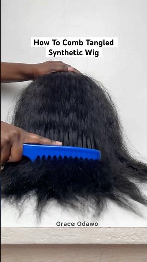 Easy Wig Refresh| How To Comb Tangled Synthetic Wig| How To Detangle Synthetic Wig